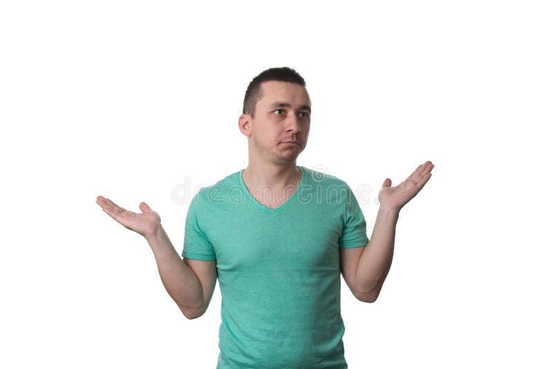 Man with Hands Showing he Has Nothing Stock Image - Image of shirt ...