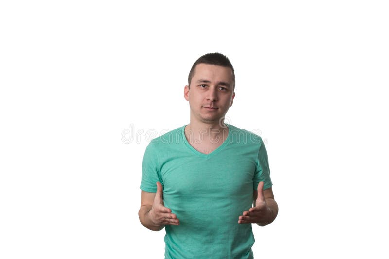 Man with Hands Showing he Has Nothing Stock Image - Image of shirt ...