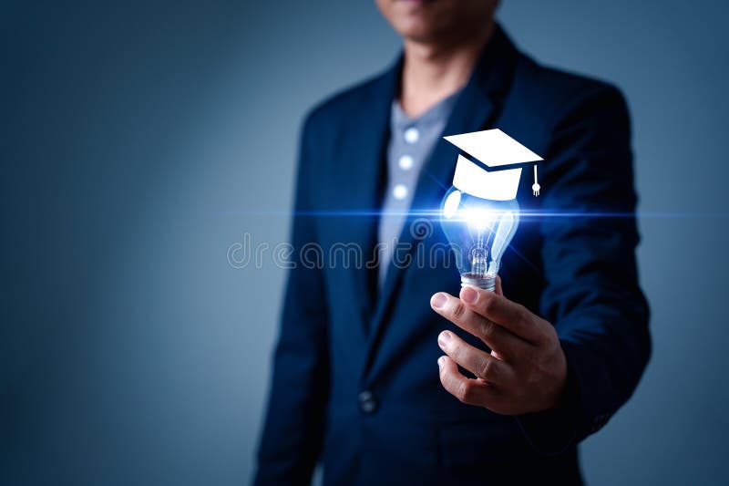 Man Hands Showing Light Bulb, E-learning Graduate Certificate Program ...
