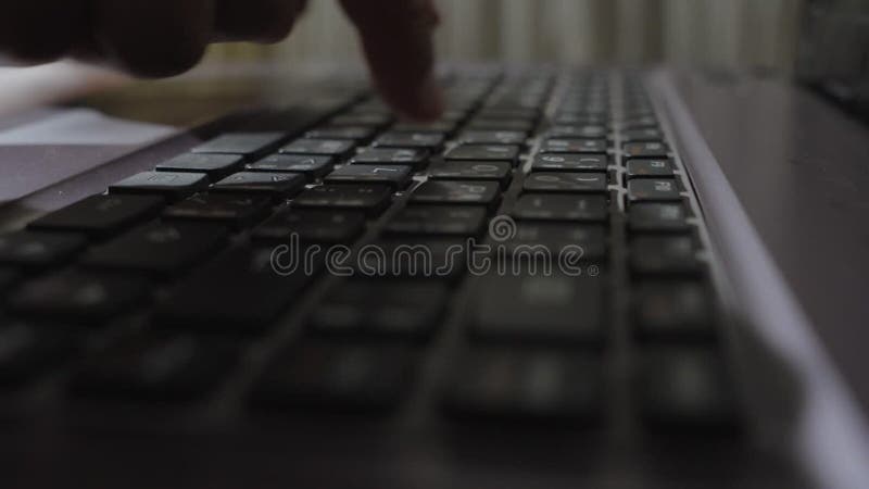 Man Hands Slow Typing on a Laptop Computer Keyboard. Stock Video ...