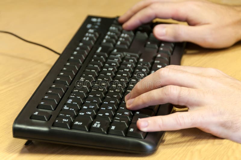 Man Hands Typing on a Keyboard Stock Photo - Image of control, typing ...