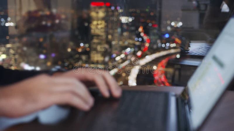 Man Hands Typing on a Laptop Computer Keyboard - Change Focus To Large ...
