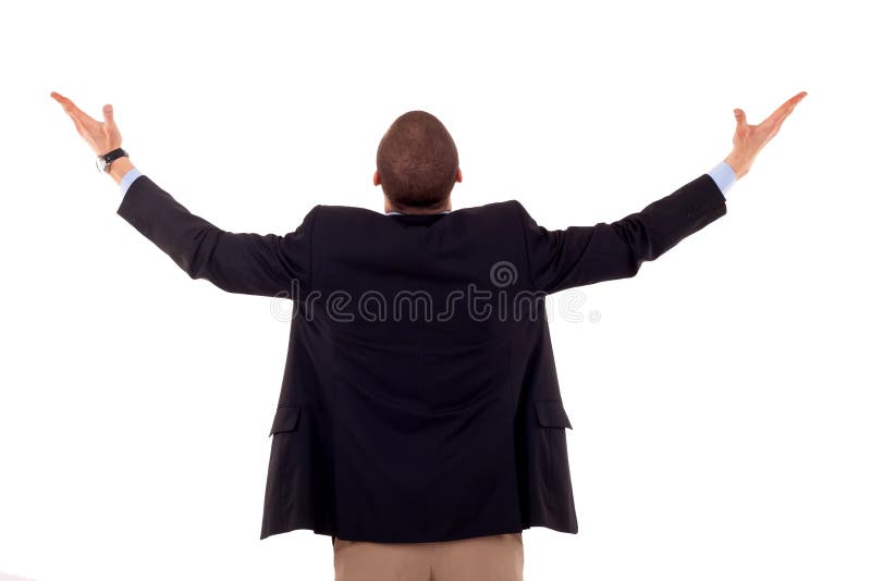 Man with hands up stock photo. Image of people, positivity - 16433256