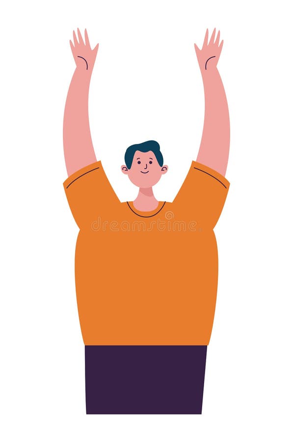 Man with hands up stock vector. Illustration of avatar - 228729830