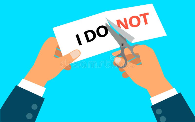 Man Hands Using Scissors Cut the Word I Do Not Text. Confidence ...