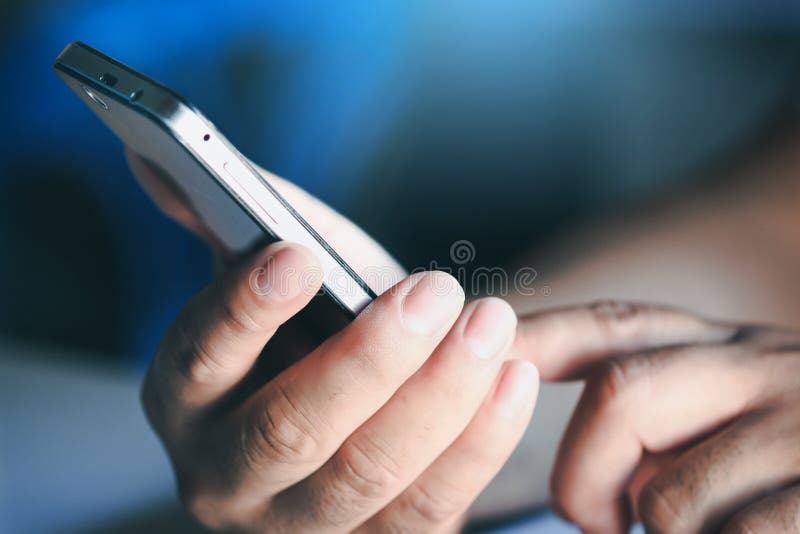 Man Hands Using a Smartphone. Stock Photo - Image of life, shopping ...