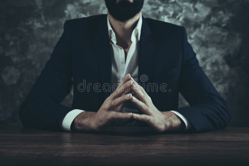 Man hands on table stock photo. Image of confidence - 192431634