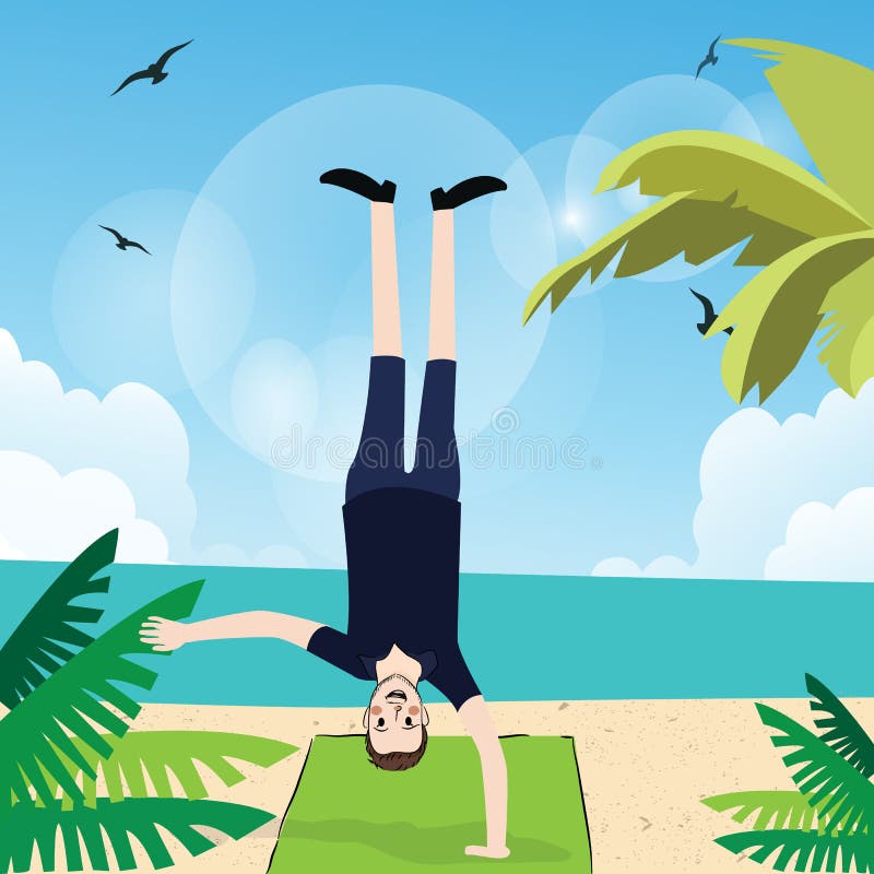 Handstand Fun Beach Stock Illustrations – 11 Handstand Fun Beach Stock ...