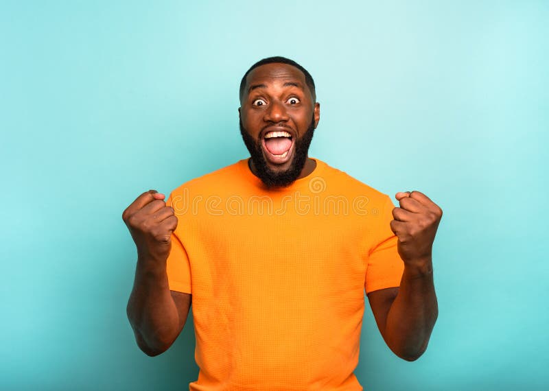 Black Man is Happy with Joyful and Happiness Expression Stock Photo ...