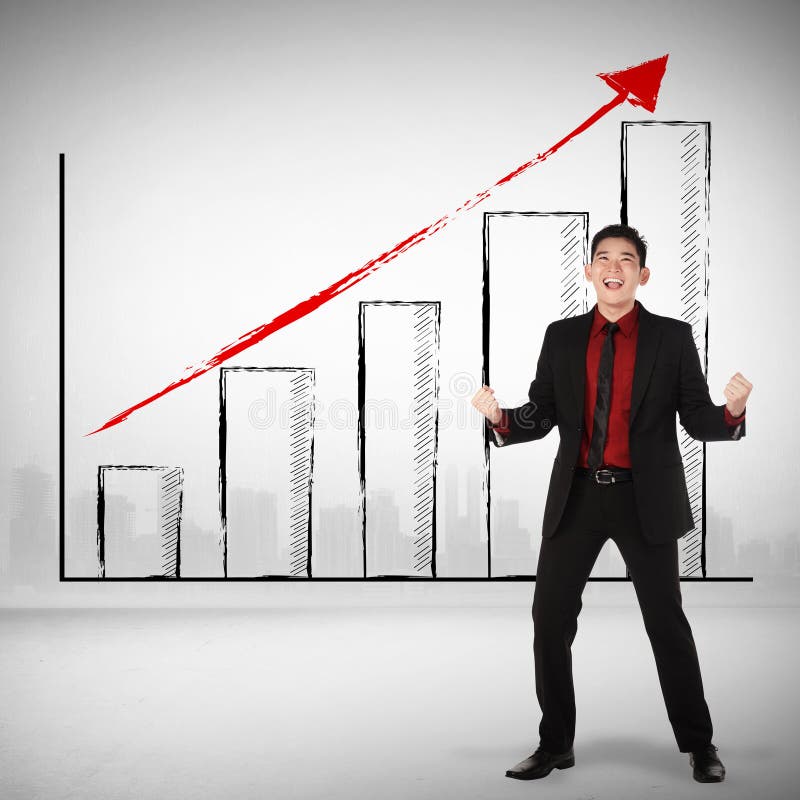Man Happy about Sales Increasing Stock Photo - Image of corporate ...
