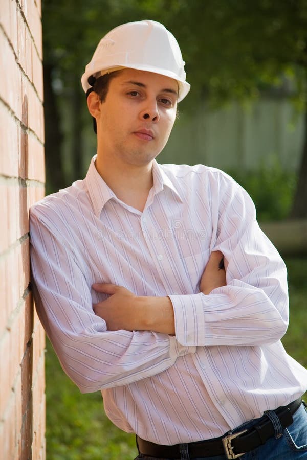 Man in hardhat stock photo. Image of mason, exterior - 14862996