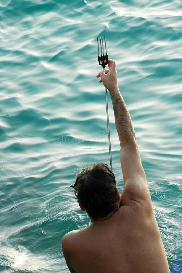 Man with harpoon stock image. Image of harpoon, fishing - 214967