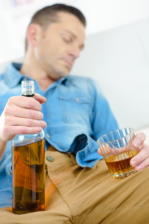 Man Has Drunk Bit Too Much Whisky Stock Photo - Image of drunk, hard ...