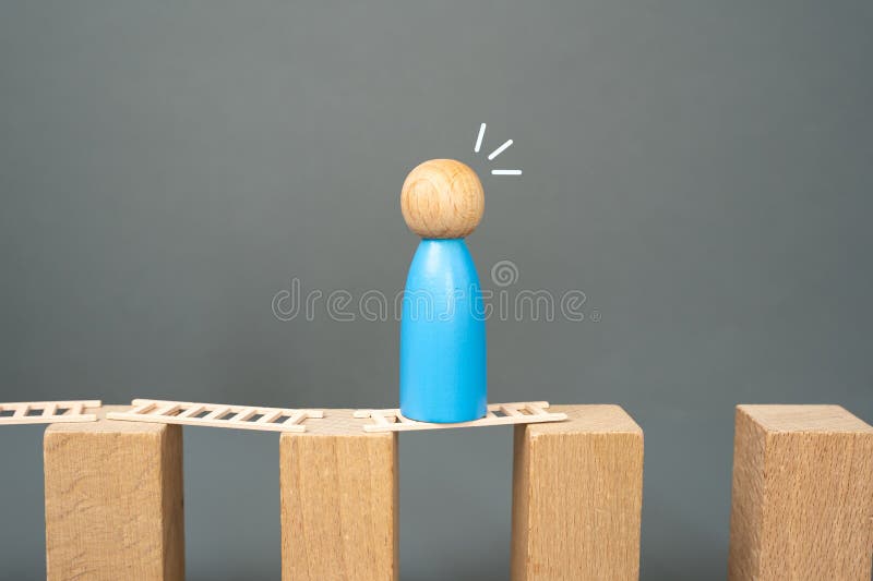 A Man Has Encountered an Insurmountable Obstacle. Stock Image - Image ...