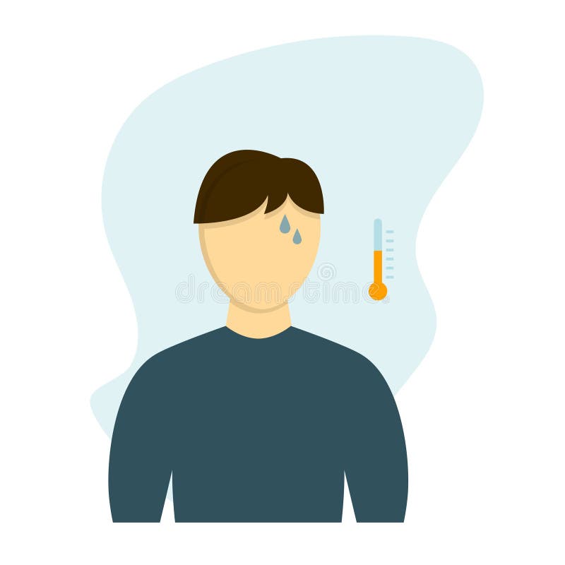 Man Has Fever Vector Illustration in Flat Design Stock Vector ...