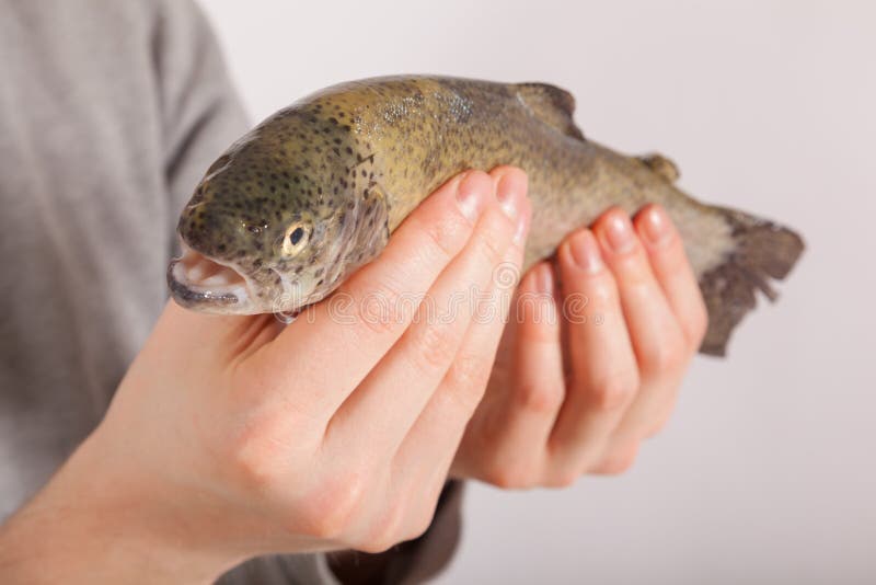 A Man Has a Fish in His Hand Stock Image - Image of fish, stand: 28923413