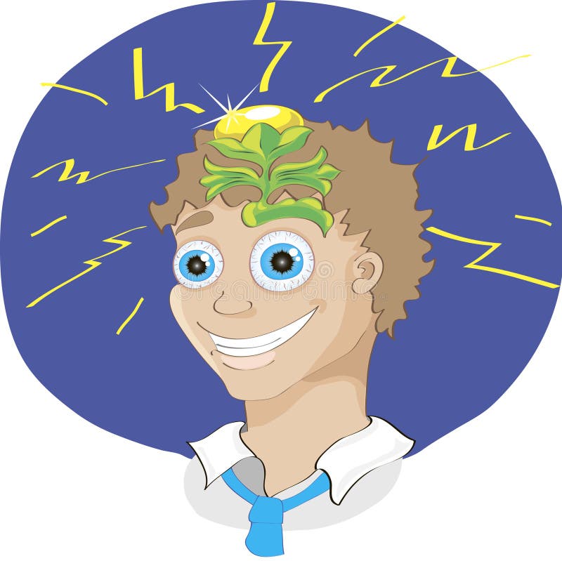 Man has a genius idea stock vector. Illustration of cartoon - 20435152