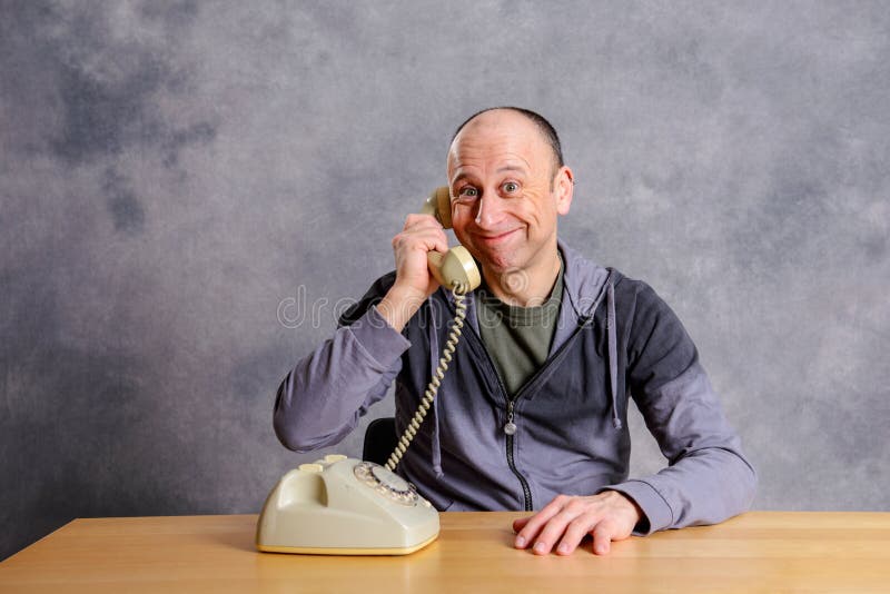 Man has a good, phone call stock image. Image of career - 91044263