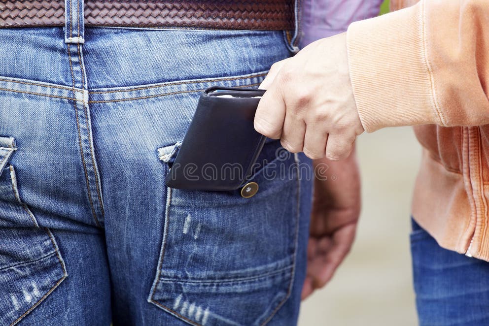 Man Has His Wallet Pickpocketed Stock Image - Image of exterior ...