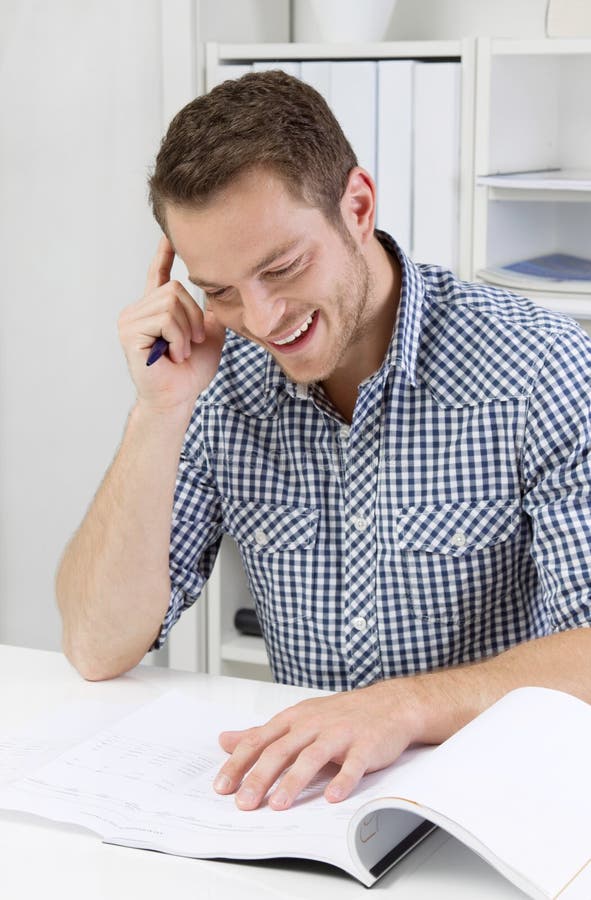 Man has joy in job stock image. Image of declaration - 35690141