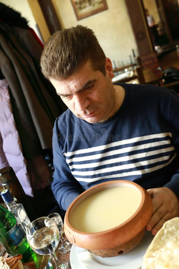 Man has khash stock image. Image of bread, fresh, meal - 139310825