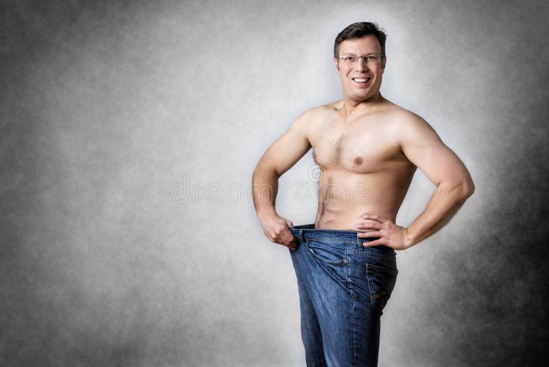 Man has lost body weight stock image. Image of torso - 51594531