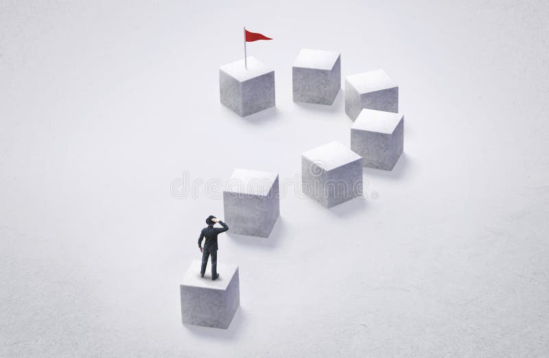 Man Has a Question - How To Solve a Problem. Business Concept Growth ...