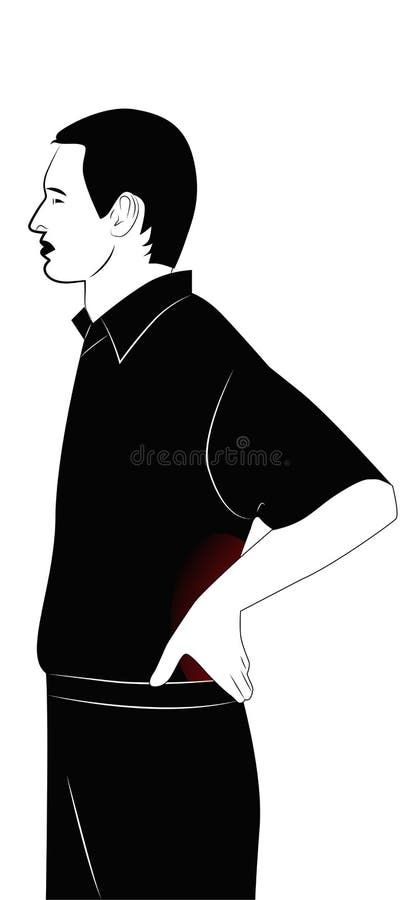 The man has a sore back stock vector. Illustration of soreness - 42688264
