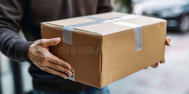 Man Has Unpacked a Delivered Package , Concept of Parcels Stock Photo ...