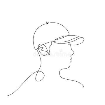 Baseball Drawing Hat Line Template Stock Illustrations – 107 Baseball ...