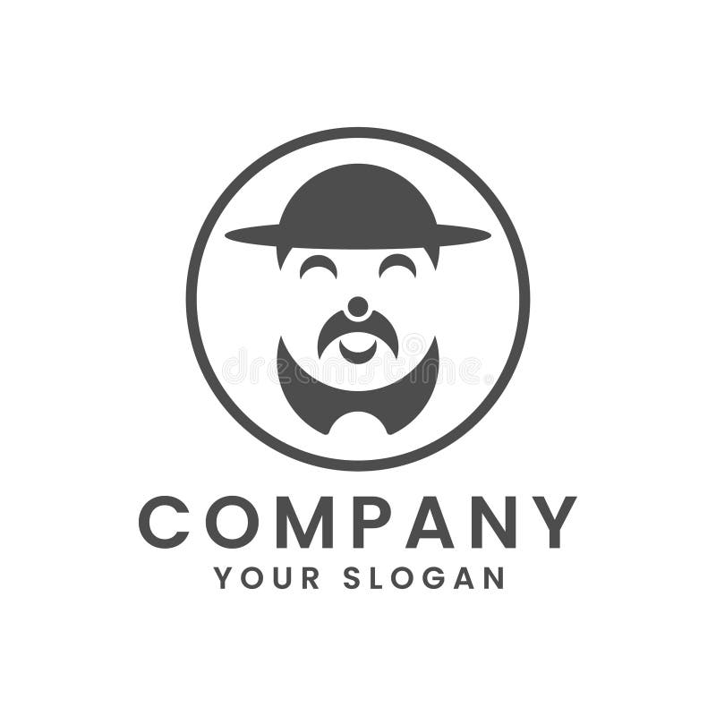 Man in hat logo design stock vector. Illustration of mustache - 239893855