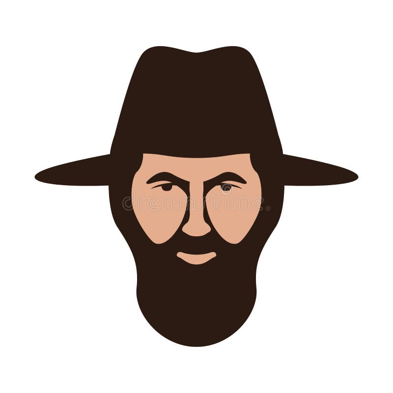 Man with Hat Vector Illustration, Flat Style, Front Stock Vector ...