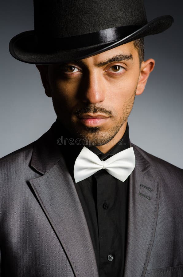 Man with Hat in Vintage Concept Stock Image - Image of corporate ...
