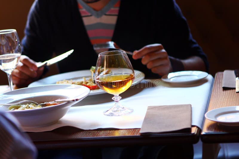 Man Have a Dinner at the Restaurant Stock Image - Image of dinner ...