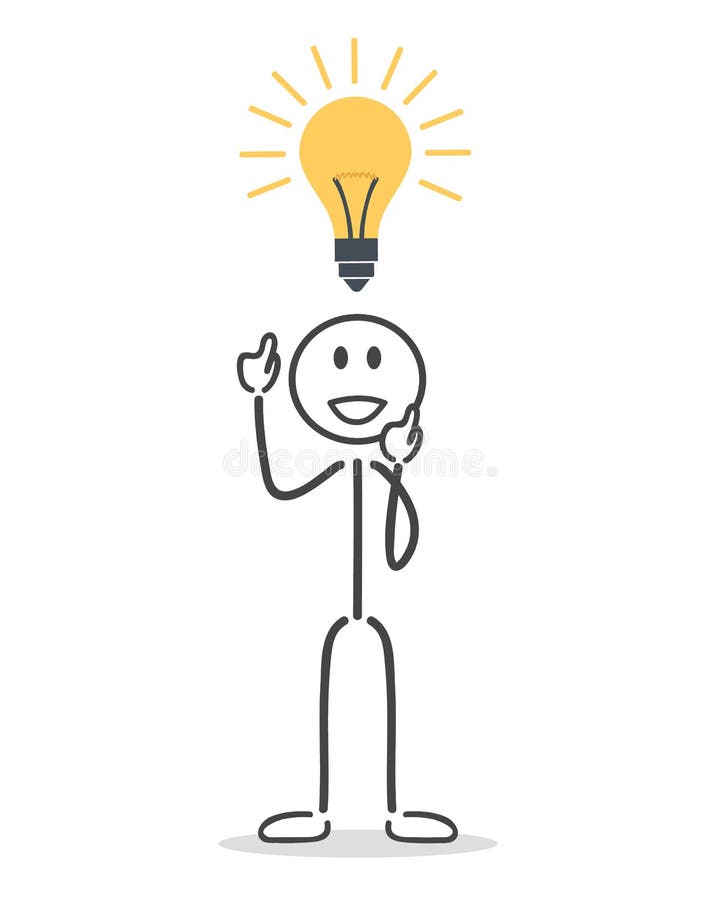 Good Idea Stick Man Cartoon Figure Stock Vector - Illustration of ...