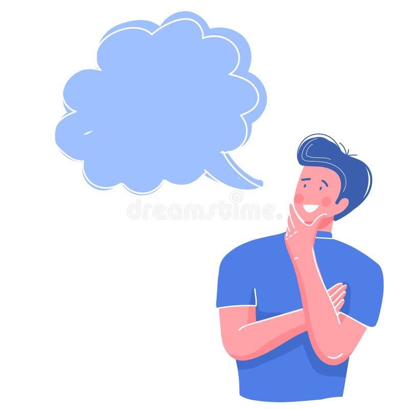 Man Have a Question. the Yong Guy Thought Stock Illustration ...