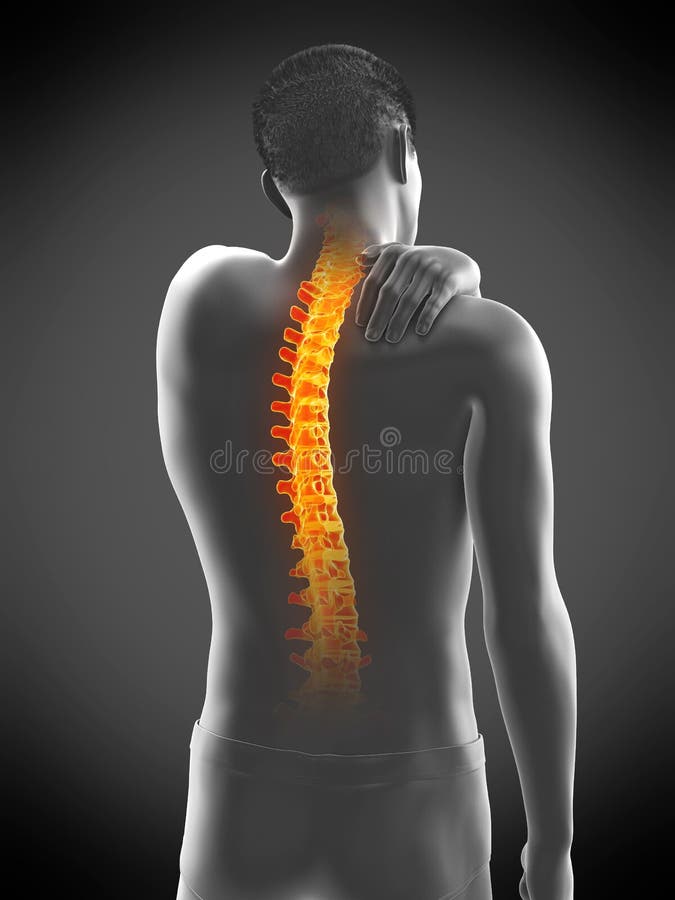 A man having a backache stock illustration. Illustration of human ...