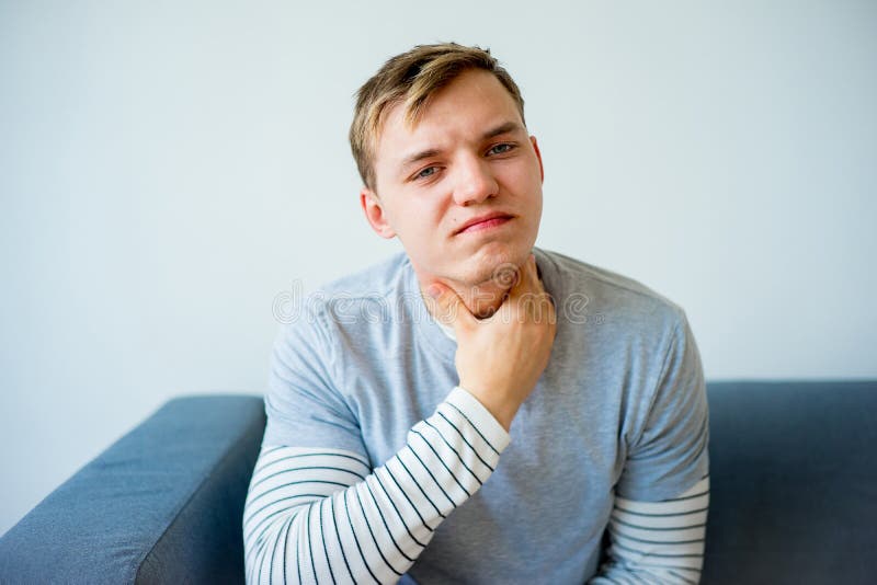 Man having cold stock image. Image of contagious, adult - 97469697