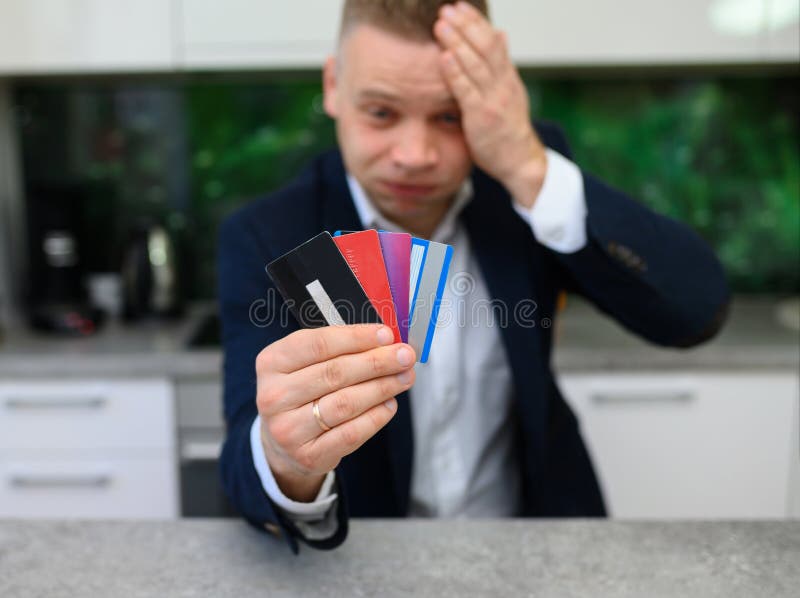 Man Having Credit Card Debt Problem Stock Image - Image of payment ...