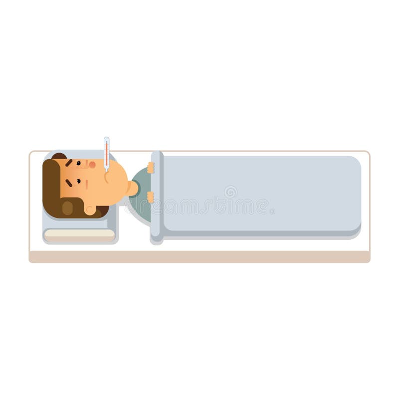 Man Having Fever. Vector Illustration Decorative Design Stock Vector ...