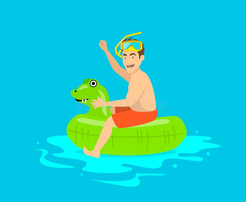 Man Floating Water Inner Tube Stock Illustrations – 14 Man Floating ...