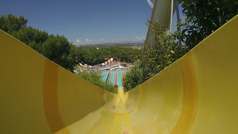 Man Having Fun, Sliding at Water Park. Stock Video - Video of activity ...