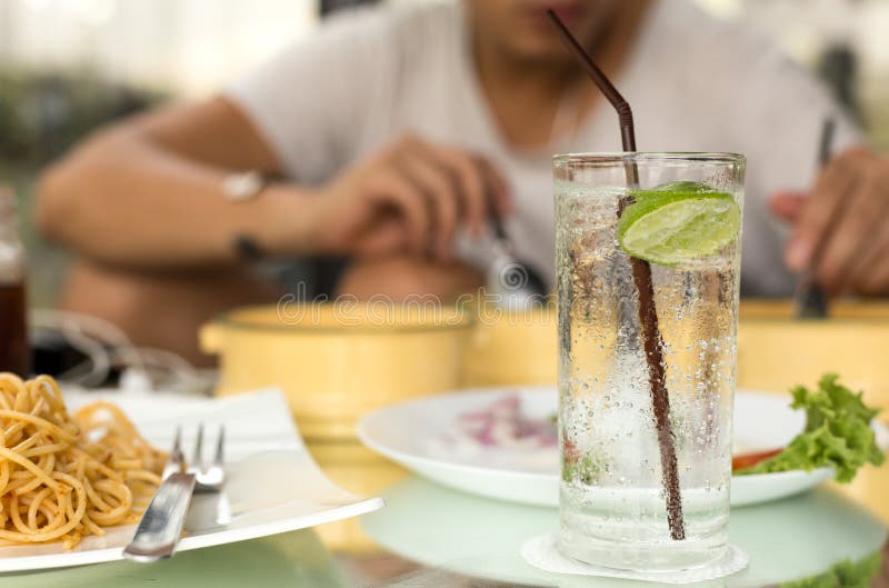 Man Having Glass of Fresh Sparkling Mineral Water Stock Photo - Image ...