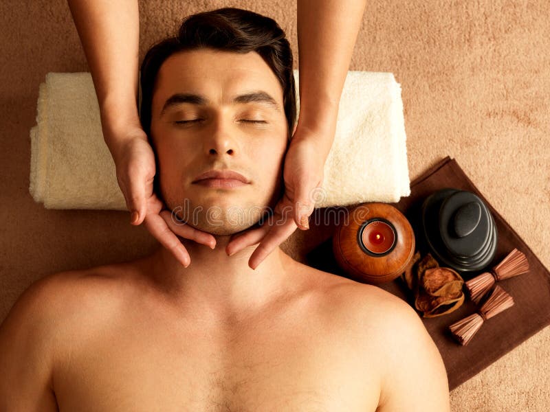 Man Having Head Massage in the Spa Salon Stock Photo - Image of health ...