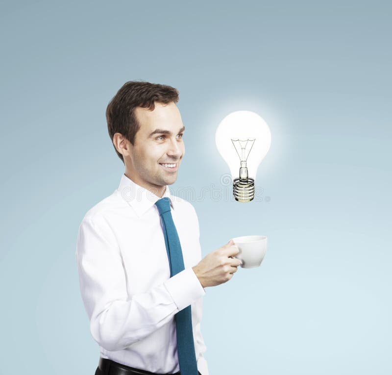 Man having idea stock image. Image of classic, lightbulb - 28922119