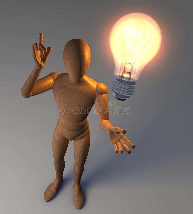 Man having an idea stock illustration. Illustration of bright - 31919011