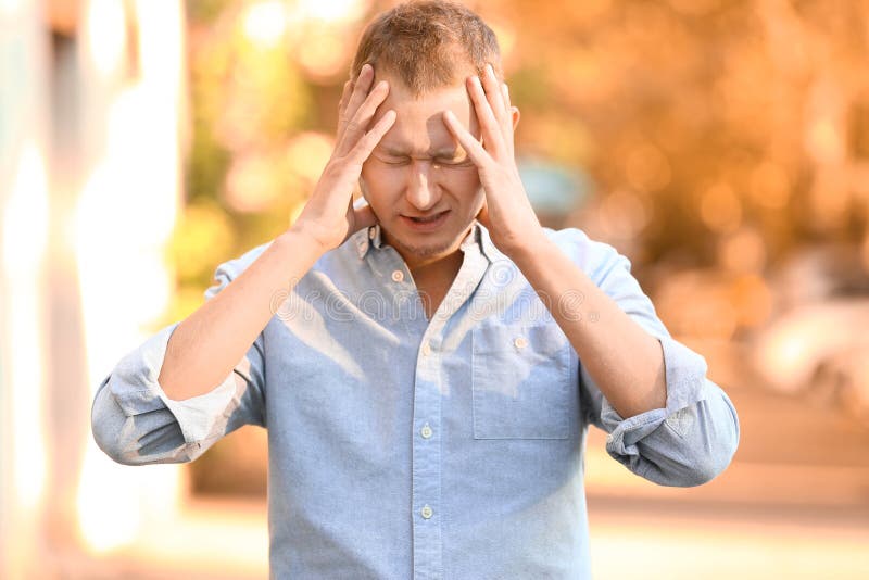 Man Having Panic Attack Outdoors Stock Photo - Image of depression ...