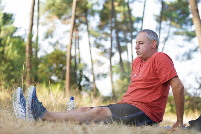 Man Having Pause from Exercise Stock Photo - Image of exhausted, cardio ...