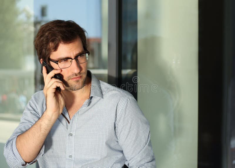 Man Having Phone Conversation Stock Photo - Image of adult, beauty ...
