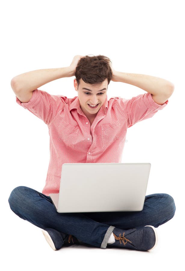 Man Having Problem with His Laptop Stock Image - Image of student ...
